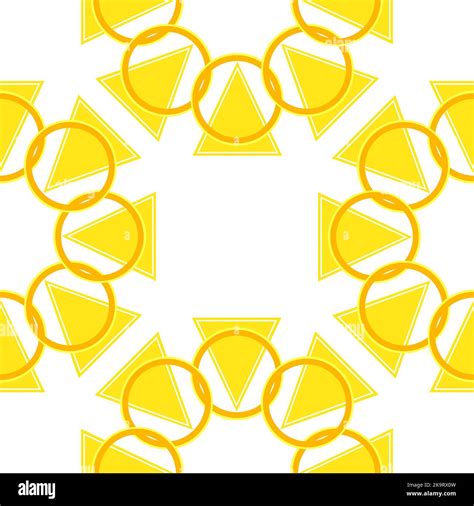 Abstract Geometric Element Pattern With Circles And Yellow Triangle