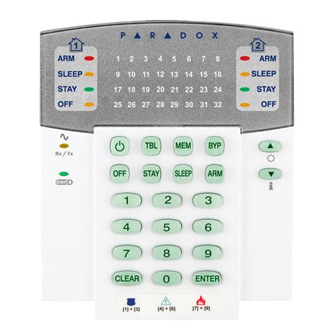 Paradox K10h 10 Zone Hardwired Led Keypad English Horizontal