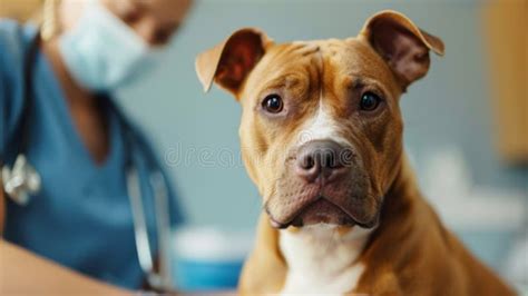 A Dog Is Being Carefully Examined By A Veterinarian In A Clinical