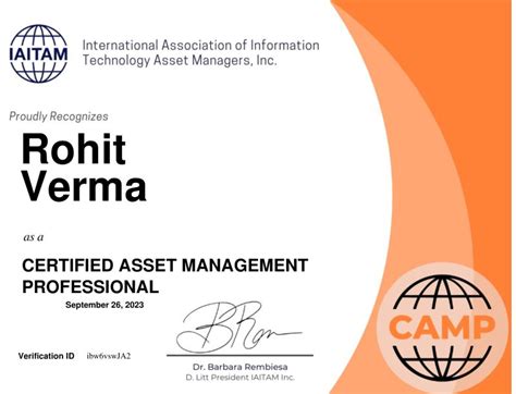 Rohit Verma On Linkedin Iaitam Sam Certifiedprofessional Camp