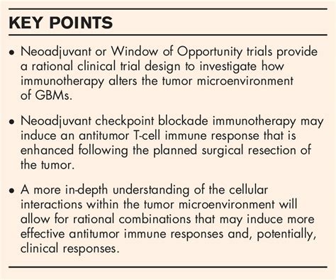 Is There A Role For Neoadjuvant Anti Pd 1 Therapies In Gliom Current Opinion In Neurology