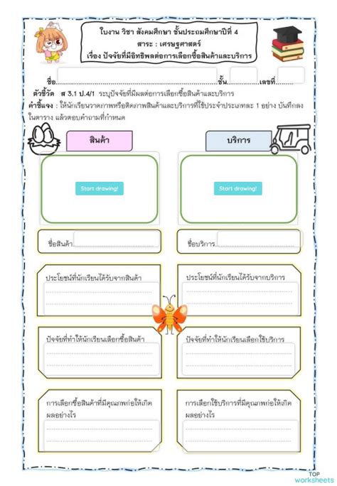 ปัจจัยที่มีผลต่อการเลือกซื้อสินค้าเเละบริการ ใบงานเชิงโต้ตอบ
