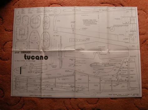 Model Plans Of The Embraer Tucano A Scale Pss Model 40 Wingspan £4 50