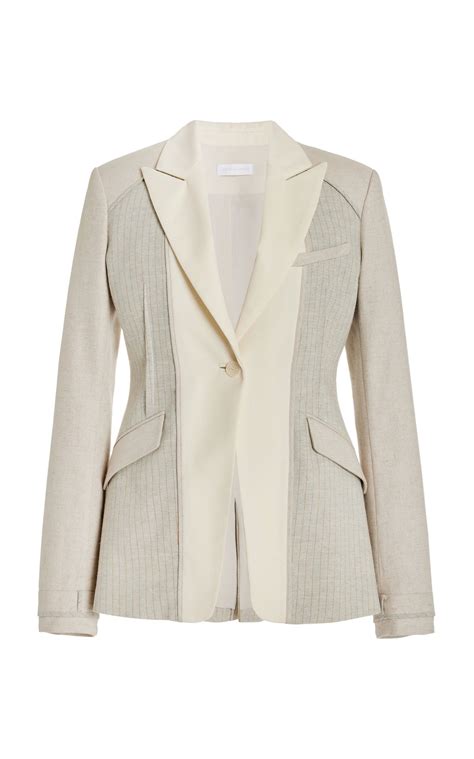 Jonathan Simkhai Patchwork Twill Blazer Grey