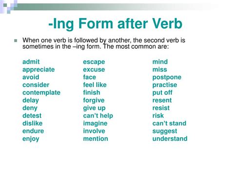 Ppt Ing Form Or Infinitive Powerpoint Presentation Free Download