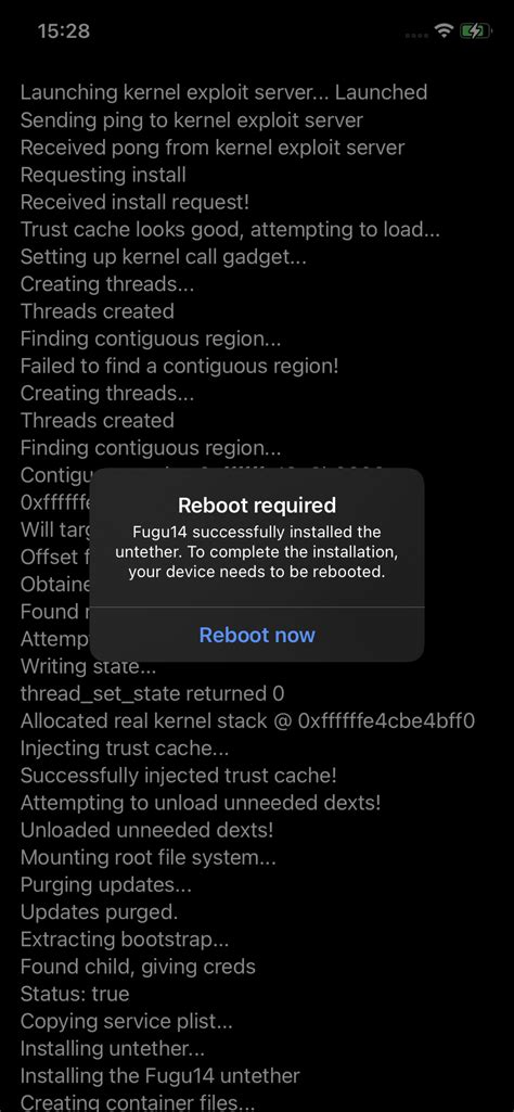 Jailbreak Untether Succeeded But Restore Rootfs In A Few Seconds