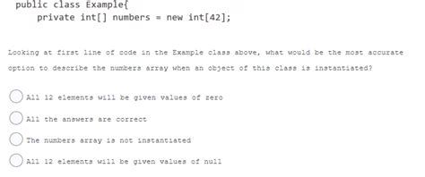 Solved Public Class Example Private Int Numbers New Chegg