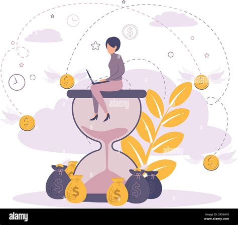 Vector Illustration Clock And People Hourglass Stock Vector Image Art Alamy
