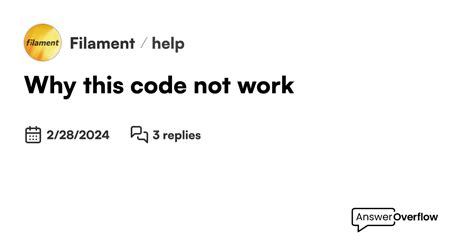 Why This Code Not Work Filament