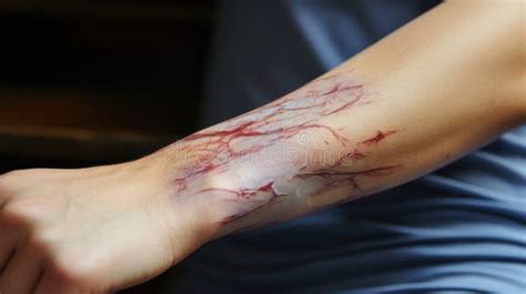 Forearm With Bruises And Red Marks That Resemble Injection Bruises Stock Illustration