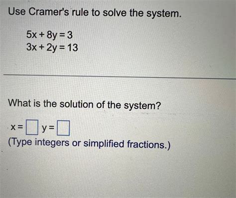 answered use cramer s rule to solve the system … bartleby