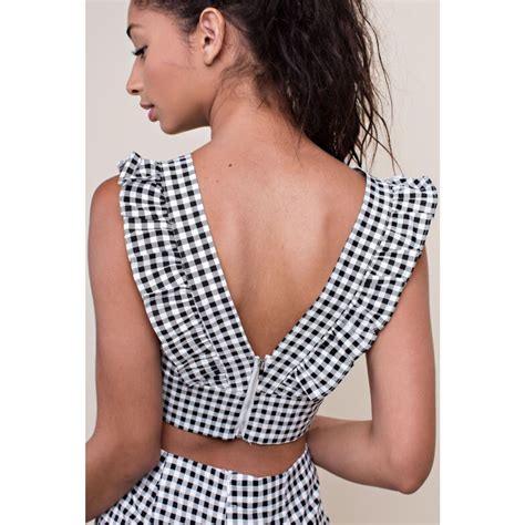Black And White Ruffle Crop Top And Pants Set Crop Top And Pants Set Crop Top Pants Set Top