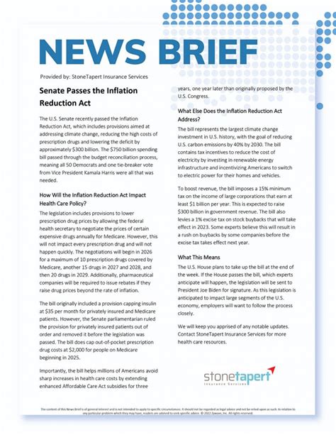 Senate Passes The Inflation Reduction Act Stone Tapert