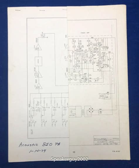 Original Acoustic Instruction Manual With Schematics 220 Bass