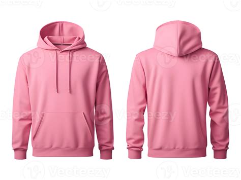 Ai Generated Blank Pink Hoodie Front And Back View Mockup Isolated On