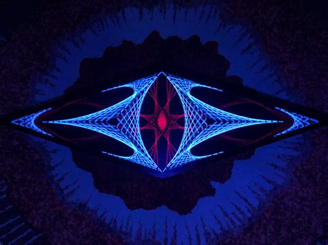 Alien Fluorescent Psychedelic Uv Active String Art Handmade Etsy