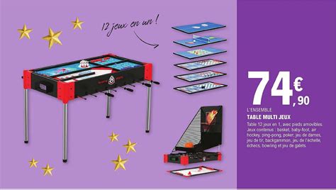 Promo Table Multi Jeux Chez E Leclerc Sport ICatalogue Fr