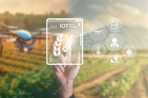 premium photo smart farming using iot internet of thinking technology