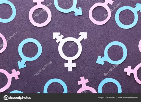 Symbols Man Woman Transgender Dark Background Stock Photo By Serezniy