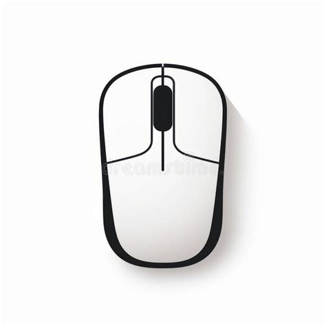 Monochrome Computer Mouse With Shadow Isolated Design Concept Stock Illustration Illustration