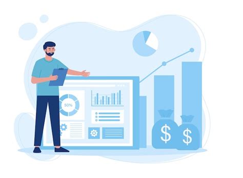 Premium Vector Presentation Concept Flat Illustration