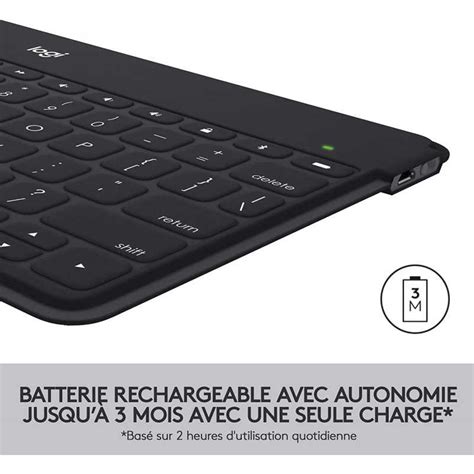 Clavier Bluetooth Logitech Keys To Go Français Azerty Noir