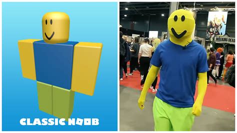 A Man In A Blue Shirt And Green Shorts Standing Next To An Image Of A Yellow Guy