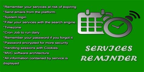 Services Reminder PHP Script By Cristian Codester