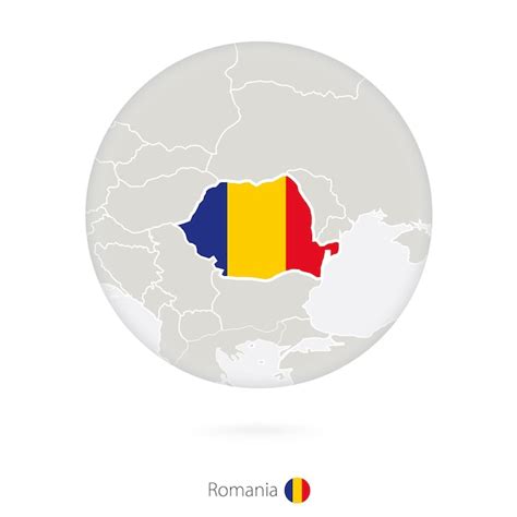 Premium Vector Map Of Romania And National Flag In A Circle Romania