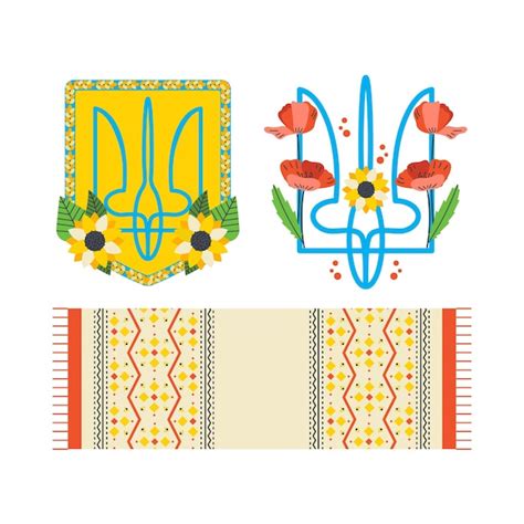 Premium Vector Coat Of Arms Of Ukraine And Towel With Embroidery