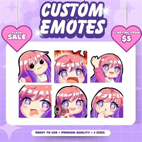 Custom Twitch Emotes Animated Emotes Vtuber Emotes Kick Emotes Sub