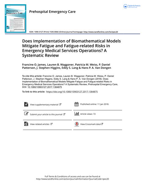 Pdf Does Implementation Of Biomathematical Models Mitigate Fatigue