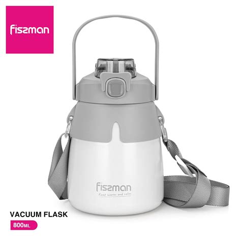 Fissman Double Wall Vacuum Flask 800ml Gray Stainless Steel