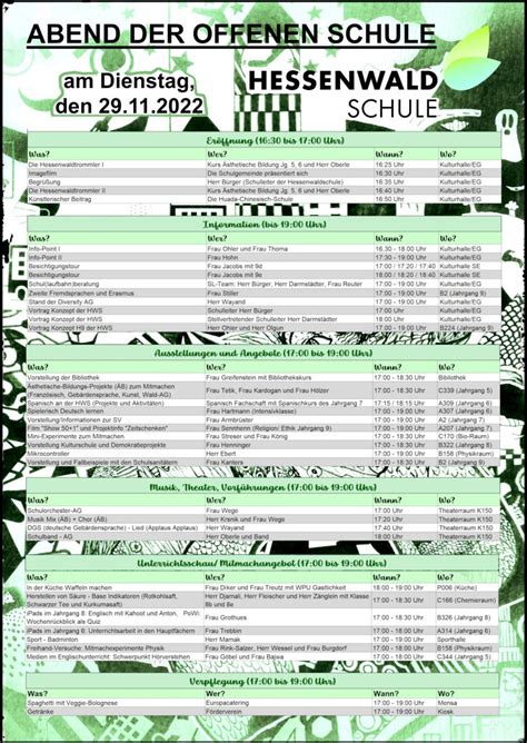 HWS开放日邀请 Einladung zum Abend der offenen Schule HWS 华达中文学校 Huada