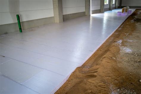 Styrofoam Panels Are Laid On The Floor Of A Newly Built Factory