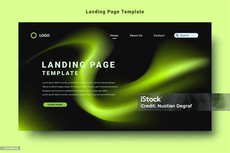 Modern Landing Page Template Design Abstract Gradation Fluid Pattern