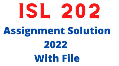 Isl202 Assignment 2 Solution 2022 By ConceptsBuilder
