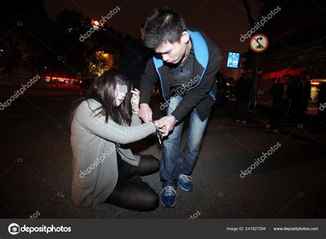 Street Hooker Who Fact Ladyboy Caught Local Policeman Nanning South Stock Editorial Photo