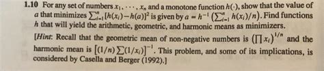 Solved 110 For Any Set Of Numbers X1⋯xn And A Monotone