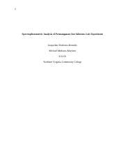 Spectrophotometric Analysis Lab Experiment Basics Course Hero