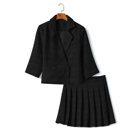 Plus Size Cropped Blazer With Pleat Skirt Set Hello Curve