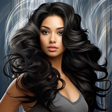 Premium Photo Beautiful Latino Woman Black Silky Hair