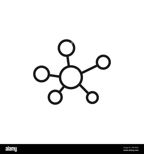Molecule Line Icon Dna Outline Symbol Atom Connection Concept Vector Isolated On White Stock