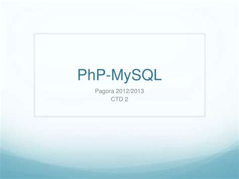 PPT PhP MySQL PowerPoint Presentation Free Download ID