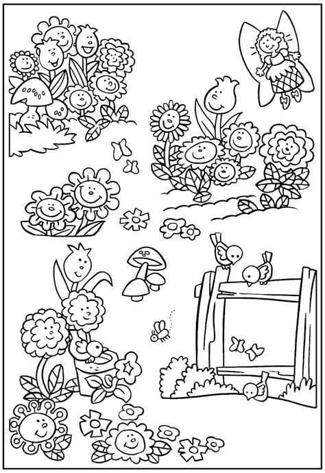 Contorno Da Imagem Do Jardim Para Colorir Imprimir E Desenhar Colorir Me