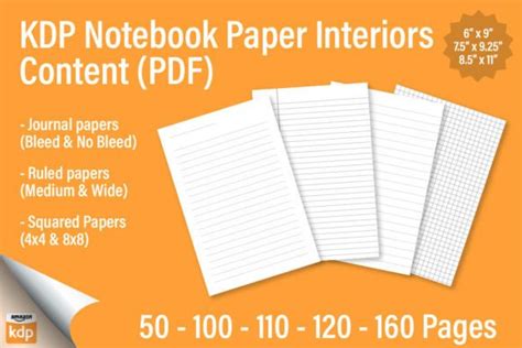 Kdp Notebook Paper Interiors Content Pdf Graphic By Cutepik · Creative