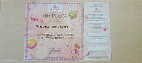 Dyplomy za udział w konkursie plastyczny Przedszkole nr 1 BAJKA w