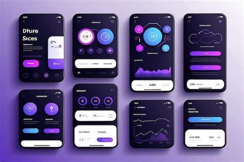 Different Ui Ux Gui Screens Fitness App And Flat Web Icons For Mobile