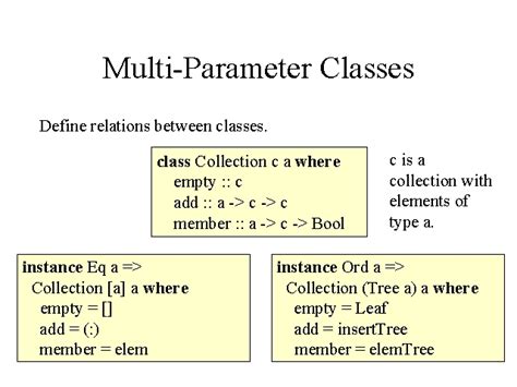 Multi Parameter Classes