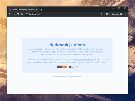 Github Assortmentdarkmodejs Utility Package For Managing Dark Mode